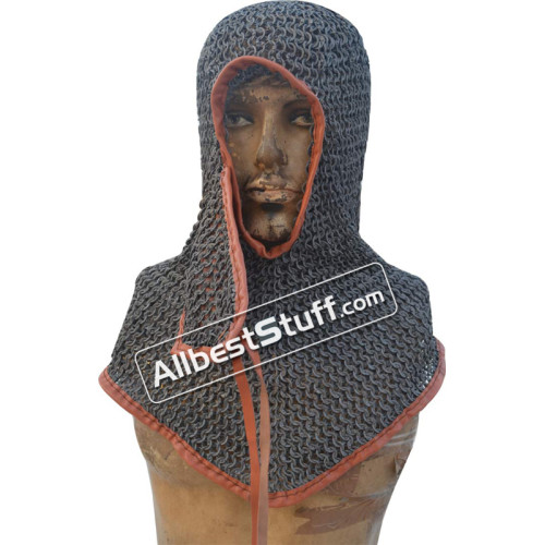 Aluminium Flat Riveted Chain Mail Hood, Ring Type-16 Gauge 10 MM