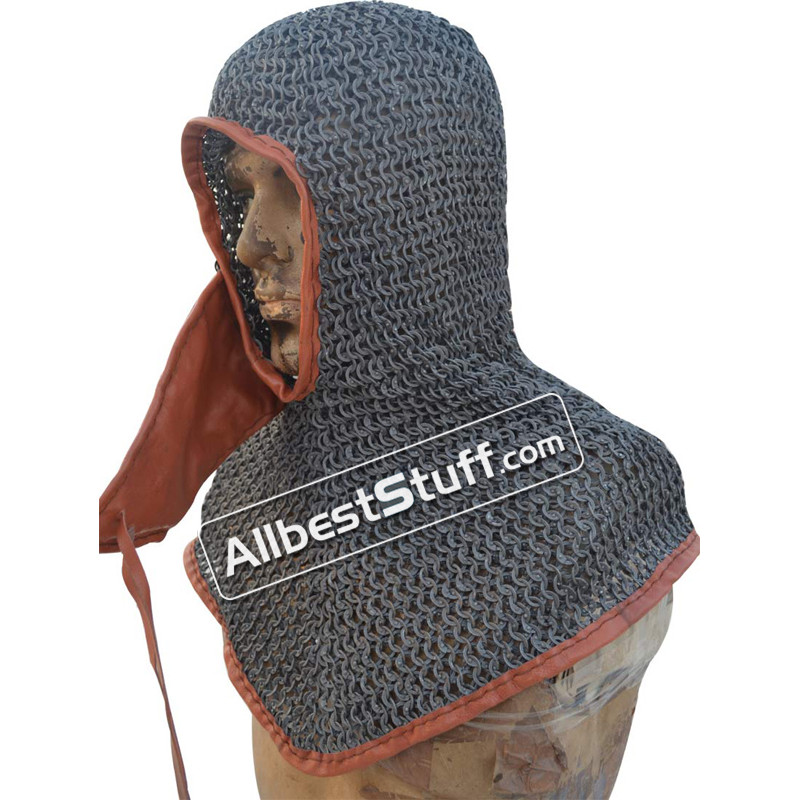 Aluminium Flat Riveted Chain Mail Hood, Ring Type-16 Gauge 10 MM