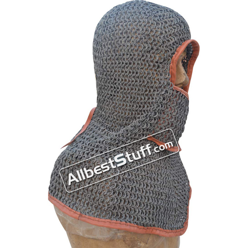 Aluminium Flat Riveted Chain Mail Hood, Ring Type-16 Gauge 10 MM
