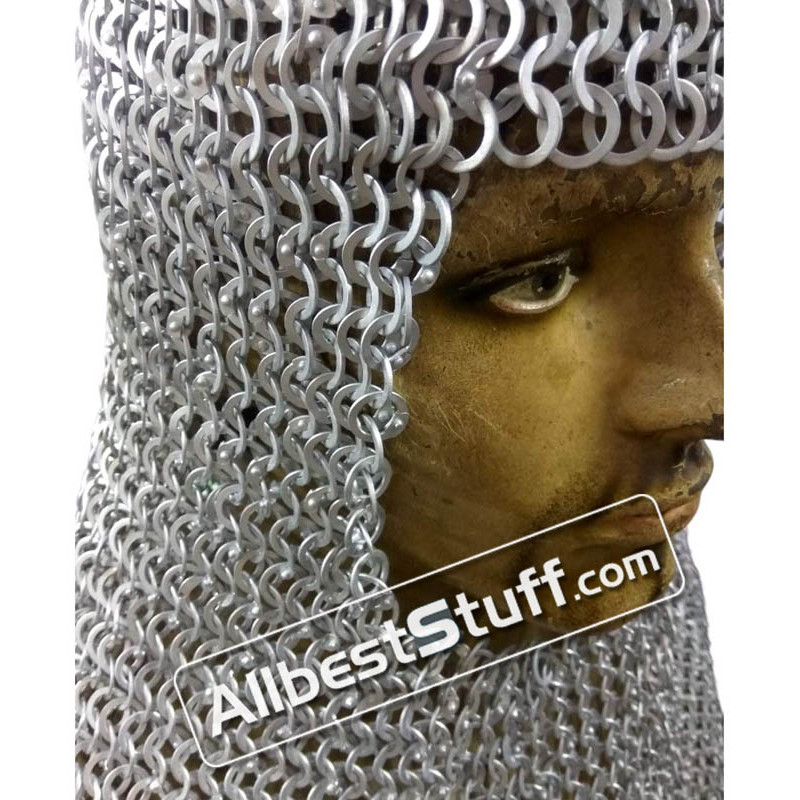 Flat Riveted Flat Solid Aluminum Chain Mail Hood 10 mm