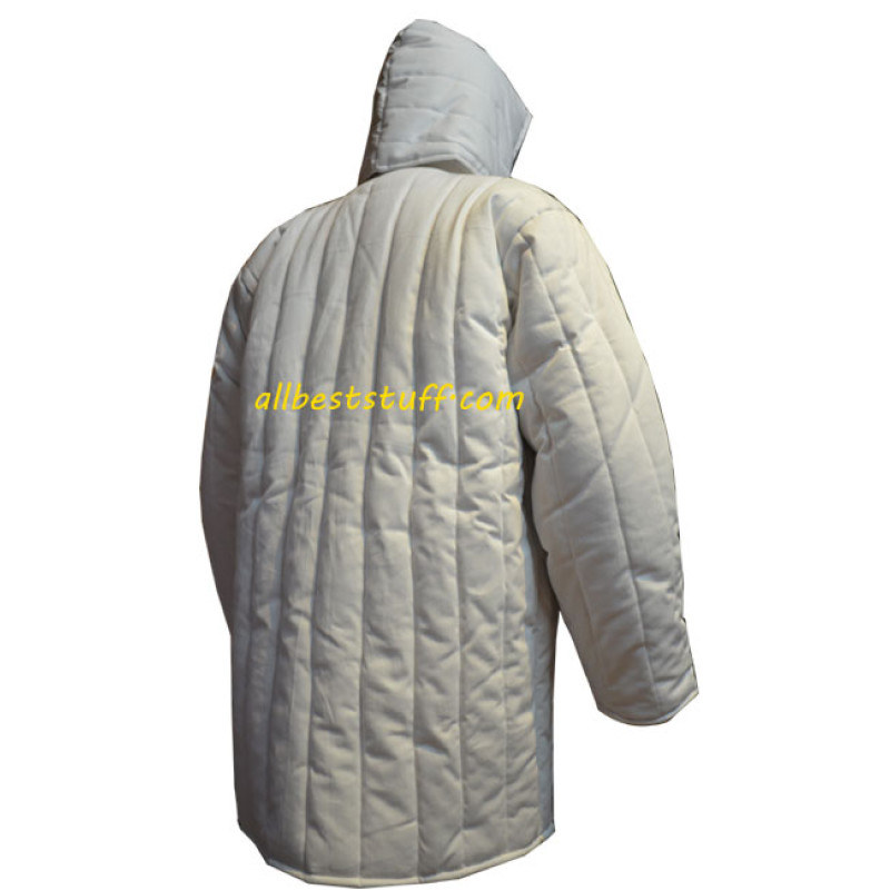 White Gambeson padded armour medium Aketon Medieval Coat Jacket