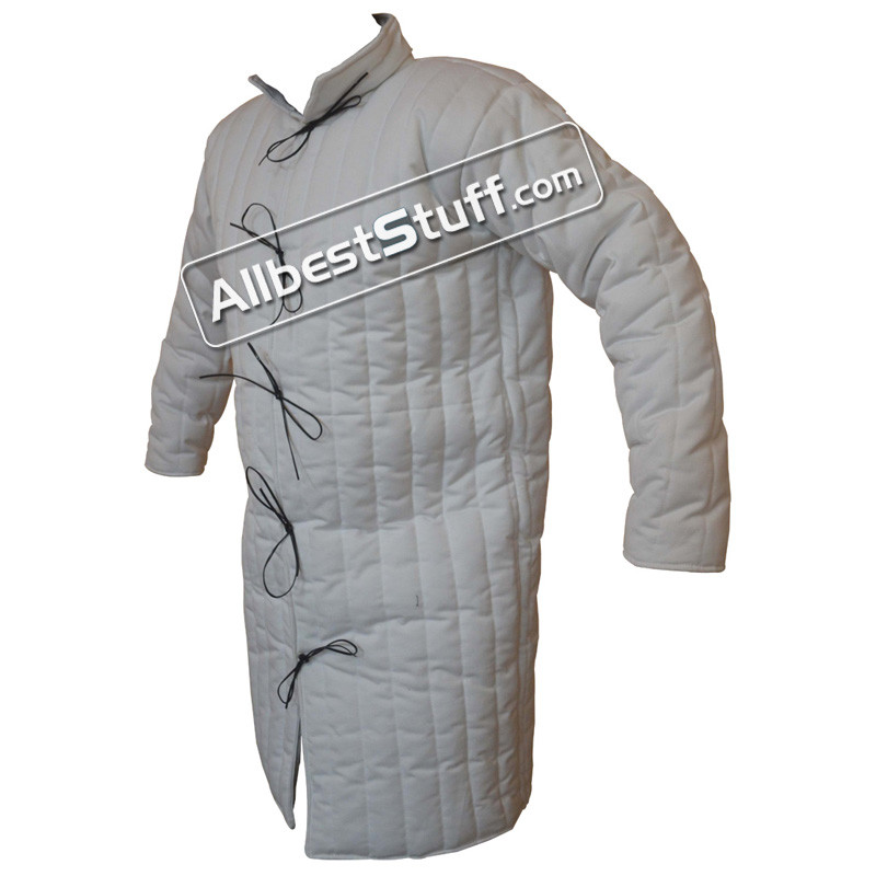 White Gambeson padded armour medium Aketon Medieval Coat Jacket